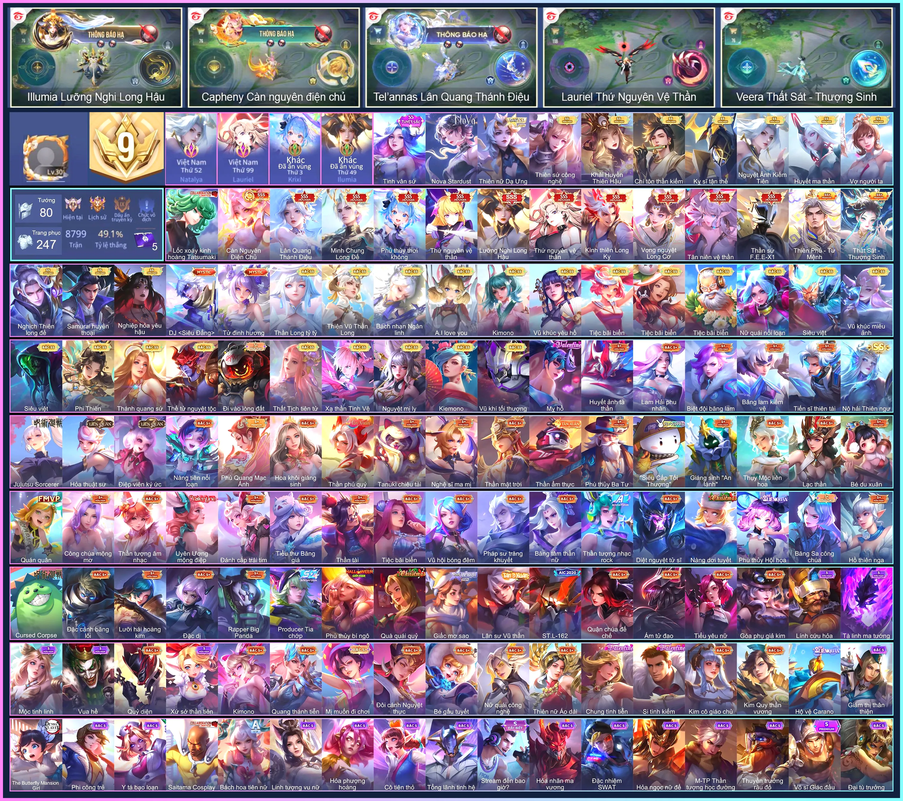 Acc #64244: CHUYÊN NỮ: Krixi Lốc Xoáy Kinh Hoàng, TelAnnas Thần sứ F.E.E-X1, TelAnnas Thứ nguyên ...